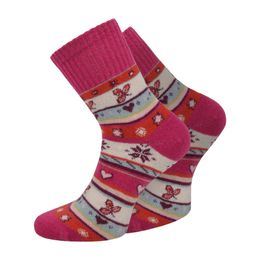 Normani Socken Damen Gr&ouml;&szlig;e 35/38 hellblau / fuchsia / rot / wei&szlig;