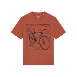 Watapparel T-Shirt 'Fahrrad Grundlagen ' Herren Gr&ouml;&szlig;e XL rostrot / schwarz