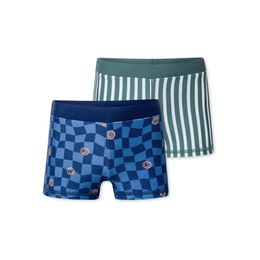Schiesser Badehose ' Aqua Kids ' Jungen Gr&ouml;&szlig;e 128 blau / gr&uuml;n / wei&szlig;