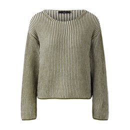 Oui Pullover Damen Gr&ouml;&szlig;e M khaki / wei&szlig;