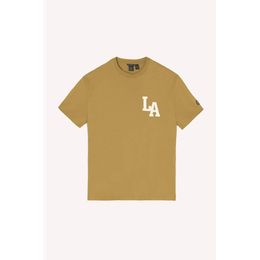 Le Temps Des Cerises T-Shirt 'Lom' Herren Gr&ouml;&szlig;e XXL dunkelbeige / cyanblau / hellbraun / wei&szlig;