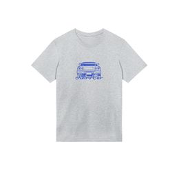 F4NT4STIC T-Shirt 'Retro Car Japanese Streetstyle' Herren Gr&ouml;&szlig;e S blau / graumeliert