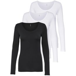 Only Shirt Damen Gr&ouml;&szlig;e L schwarz / wei&szlig;