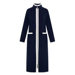 F&eacute;raud Paris Morgenmantel ' Fleece ' Damen Gr&ouml;&szlig;e 4XL navy / wei&szlig;
