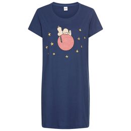 PEANUTS Nachthemd Damen Gr&ouml;&szlig;e XS/S dunkelblau / rosa / puder / schwarz
