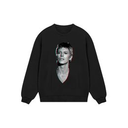 F4NT4STIC Sweatshirt 'TV Times Pop Star David Bowie Portrait 1977' Herren Gr&ouml;&szlig;e L hellgrau / schwarz