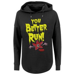 F4NT4STIC Sweatshirt 'Stranger Things You Better Run Netflix TV Series' Damen Gr&ouml;&szlig;e L limette / pink / cranberry / schwarz