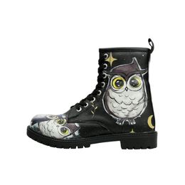 DOGO Schn&uuml;rstiefel 'Owls Family BLACK' Damen Gr&ouml;&szlig;e 38 schwarz Winterschuhe