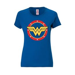 logoshirt T-Shirt 'Wonder Woman - Logo Circle' Damen Gr&ouml;&szlig;e S blau / gelb / rot