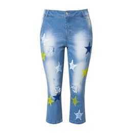 Angel of Style Jeans Damen Gr&ouml;&szlig;e 39/40 blau / blue denim / gelb / wei&szlig;