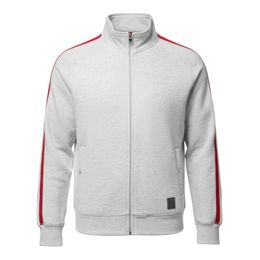 Ombre Sweatjacke 'OM-SSZP-0219' Herren Gr&ouml;&szlig;e XXL hellgrau / rot