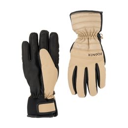Bogner Handschuhe 'Cadis' Damen Gr&ouml;&szlig;e L hellbeige / schwarz