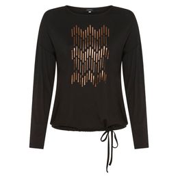 Laura Scott Longsleeve Damen Gr&ouml;&szlig;e S/M gelbmeliert / schwarz