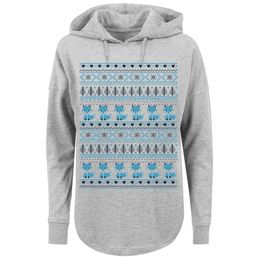 F4NT4STIC Sweatshirt 'Christmas Fuchs Weihnachten ' Damen Gr&ouml;&szlig;e L blau / grau / schwarz