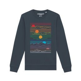 Watapparel Sweatshirt ' Sun And Moon ' Herren Gr&ouml;&szlig;e M anthrazit / mischfarben