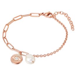 Valero Pearls Armband Damen Gr&ouml;&szlig;e One Size rosegold / perlwei&szlig;