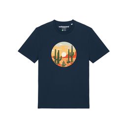 Watapparel T-Shirt 'Sonnenuntergang in der W&uuml;ste' Herren Gr&ouml;&szlig;e 5XL dunkelblau / goldgelb / gr&uuml;n