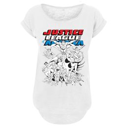 F4NT4STIC Shirt 'Justice League Mono Action Pose' Damen Gr&ouml;&szlig;e L blau / rot / schwarz / wei&szlig;