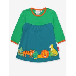 Toby tiger Kleid 'Bio-Baumwoll Kinder Jersey Kleid langarm mit Raubkatzen-Applikation' M&auml;dchen Gr&ouml;&szlig;e 104 gr&uuml;n