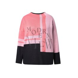 Ulla Popken Pullover Damen Gr&ouml;&szlig;e M/L rosa / himbeer / schwarz