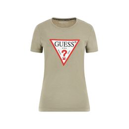 Guess T-Shirt Damen Gr&ouml;&szlig;e 4XL khaki / rot / wei&szlig;
