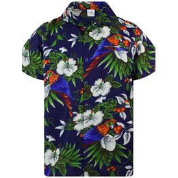 King Kameha Shirt 'Cherryparrot' Herren Gr&ouml;&szlig;e 4XL dunkelblau