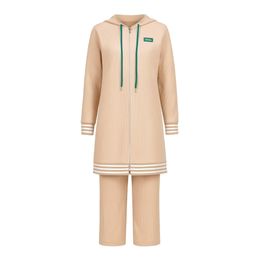 Modamihram Hosenanzug Damen Gr&ouml;&szlig;e 42 beige / wei&szlig;