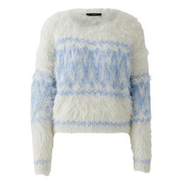 Oui Pullover Damen Gr&ouml;&szlig;e L hellblau / wei&szlig;meliert