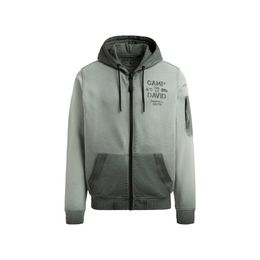 CAMP DAVID Kapuzensweatjacke Oil Dyed mit R&uuml;cken-Artwork Herren Gr&ouml;&szlig;e S gr&uuml;n