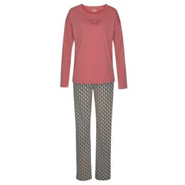Lascana Pyjama 'Vivance' Damen Gr&ouml;&szlig;e S/M mischfarben / rosa Winterkleid