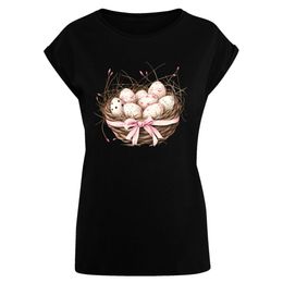 F4NT4STIC T-Shirt 'Osterei Nest Korb Dekor' Damen Gr&ouml;&szlig;e XXL pink / schwarz / wei&szlig;