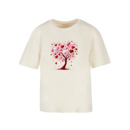F4NT4STIC T-Shirt 'Herz Baum Aquarell Druck' Damen Gr&ouml;&szlig;e XXXL sand / pink / rot
