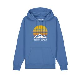 Watapparel Sweatshirt ' Mehr Wandern ' Herren Gr&ouml;&szlig;e XS blau / mischfarben