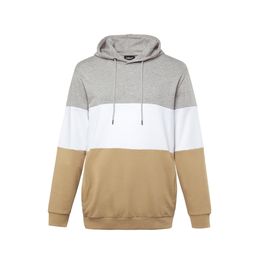 Men Plus Sweatshirt Herren Gr&ouml;&szlig;e 4XL dunkelbeige / graumeliert / offwhite