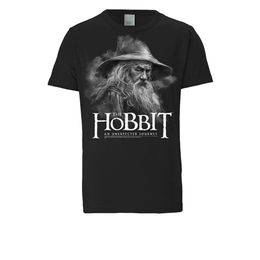 logoshirt T-Shirt 'Hobbit - Gandalf' Damen Gr&ouml;&szlig;e M hellgrau / schwarz