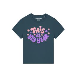Watapparel T-Shirt 'This is my year' Damen Gr&ouml;&szlig;e XL petrol / lila / pink