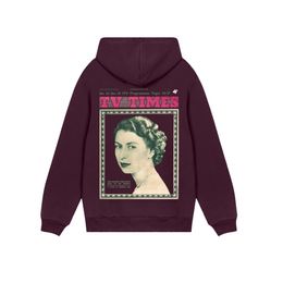 F4NT4STIC Sweatshirt 'TV Times Queen Elizabeth II 1957 Cover' Herren Gr&ouml;&szlig;e XXL dunkelbraun / grau / dunkelgr&uuml;n / pink