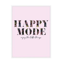 Liv Corday Bild 'Happy Mode' Herren Gr&ouml;&szlig;e 30x40 pastellpink / schwarz