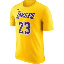 Nike T-Shirt 'LeBron James Los Angeles Lakers' Herren Gr&ouml;&szlig;e M gelb / grau / dunkellila