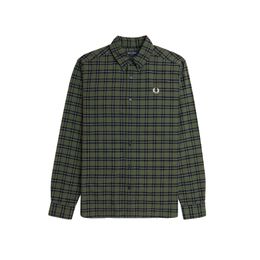 Fred Perry Hemd Herren Gr&ouml;&szlig;e L grau / gr&uuml;n / schwarz