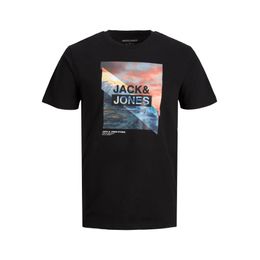 Jack & Jones Jack & Jones T-Shirt 'JJTresor' Herren Gr&ouml;&szlig;e L blau / pastellgelb / lachs / schwarz