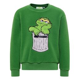 Carlo Colucci Sweatshirt 'Defabianis' Jungen Gr&ouml;&szlig;e 158/164 hellgrau / apfel / hellgr&uuml;n / schwarz