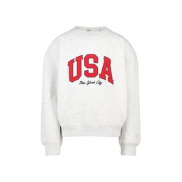 America Today Sweatshirt M&auml;dchen Gr&ouml;&szlig;e 158/164 graumeliert / rot