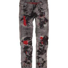 Rock Rebel by EMP Jared mitWashung und roten Highlights Jeans grau rot in W34L34 Q325-000572