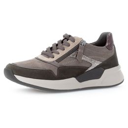 Gabor Rollingsoft Sneaker Damen Gr&ouml;&szlig;e 42 beige / braun / brokat
