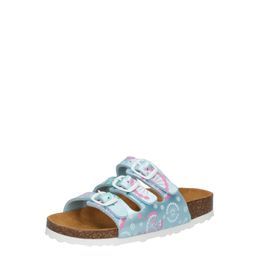 Lico Pantolette 'Bioline Flower' M&auml;dchen Gr&ouml;&szlig;e 36 pastellblau / mint / rosa
