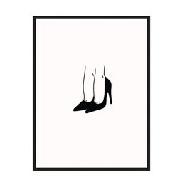 Liv Corday Bild 'My shoes' Herren Gr&ouml;&szlig;e 40x50 schwarz / wei&szlig;
