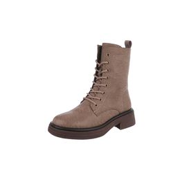 Ital-Design Schn&uuml;rstiefelette Damen Gr&ouml;&szlig;e 38 hellbraun Winterschuhe