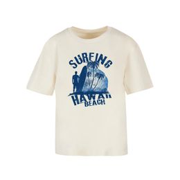 F4NT4STIC T-Shirt 'Hawaii Surf Beach Summer' Damen Gr&ouml;&szlig;e M creme / royalblau / dunkelblau