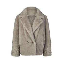 WHITE LABEL Damenjacke aus softem Webpelz, L&auml;nge Gr. 38: ca.64 cm Damen Gr&ouml;&szlig;e S/M grau Winterjacke